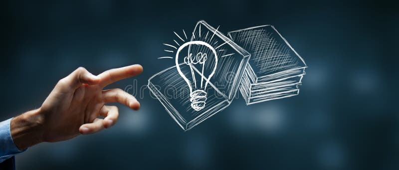 Knowledge and Wisdom, Light Bulb on the Book Stock Image - Image of ...