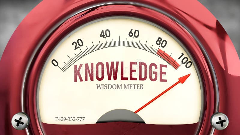Knowledge and Wisdom Meter that is Hitting a Full Scale, Showing a Very ...