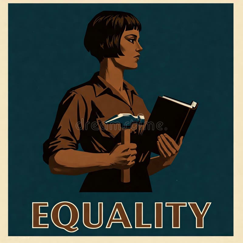 Knowledge and Work Unite for Justice Stock Illustration - Illustration ...