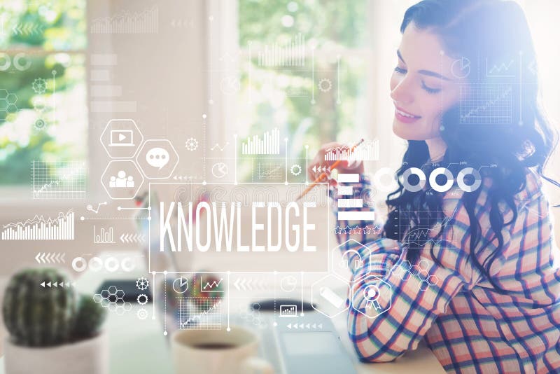Knowledge with young woman stock image. Image of business - 124008389