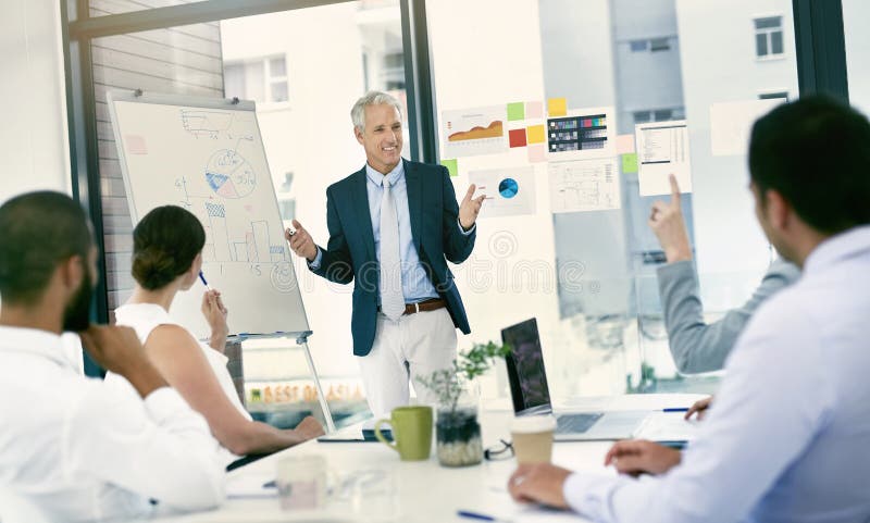 He Knows How To Work a Presentation. a Group of Businesspeople in a ...