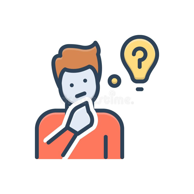 Color Illustration Icon for Knows, Think and Question Stock Vector ...