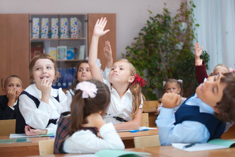 She knows right answer! stock image. Image of high, portrait - 10713205