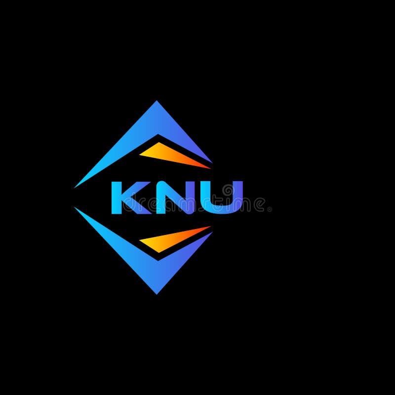 KNU Abstract Technology Logo Design on Black Background. KNU Creative ...