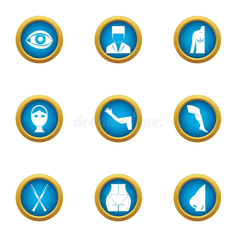 Knuckle Icons Set, Flat Style Stock Vector - Illustration of hospital ...