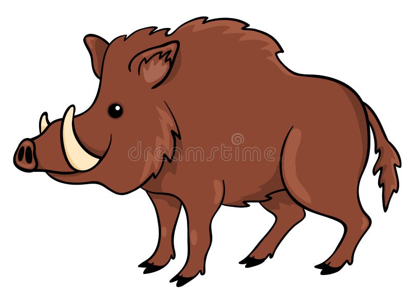 Knur gniewna kreskówka ilustracja wektor. Ilustracja złożonej z kresk ...