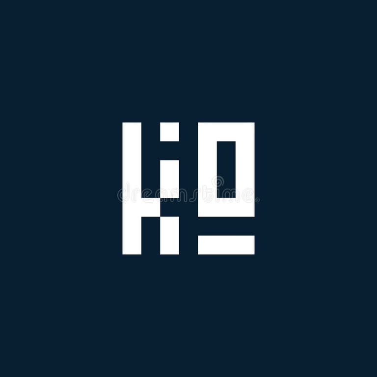 KO Initial Monogram Logo with Geometric Style Stock Vector ...