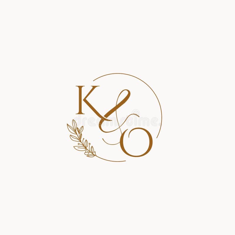 KO Initial Wedding Monogram Logo Stock Illustration - Illustration of ...