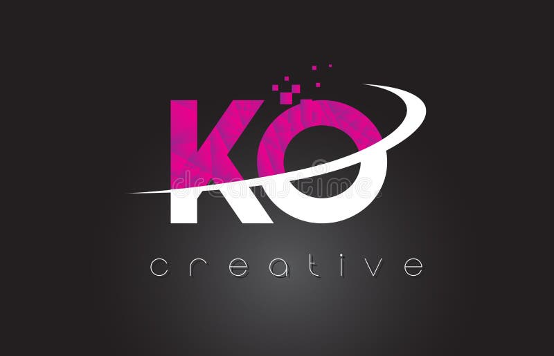 KO K O Creative Letters Design with White Pink Colors Stock Vector ...