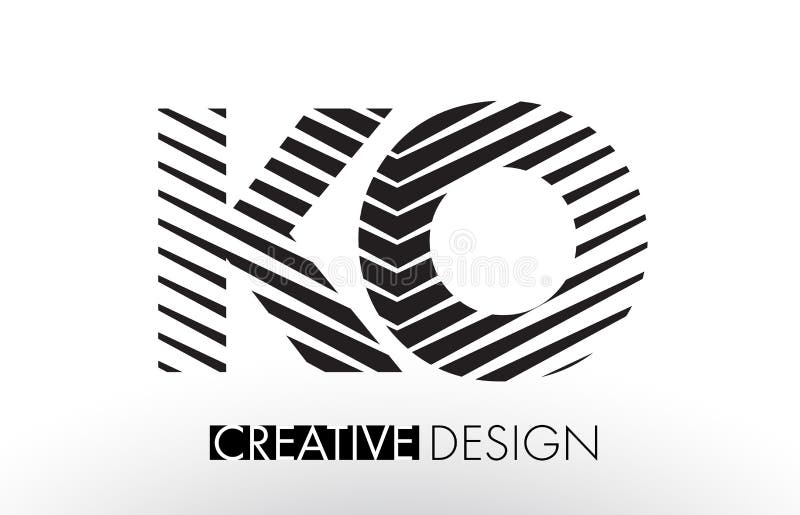 KO K O Lines Letter Design with Creative Elegant Zebra Stock Vector ...