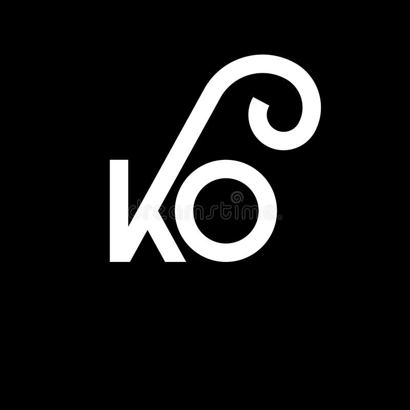 KO Letter Logo Design on Black Background. KO Creative Initials Letter ...