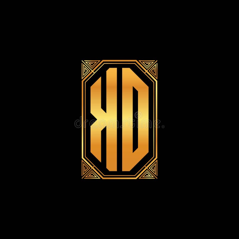 KO Logo Letter Geometric Golden Style Stock Vector - Illustration of ...