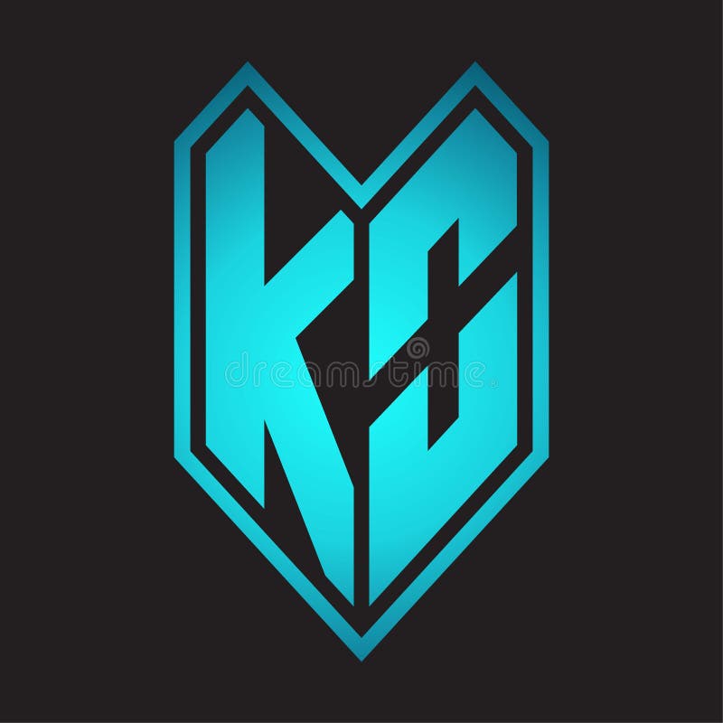 KO Logo Monogram with Emblem Line Style Isolated on Blue Gradient ...