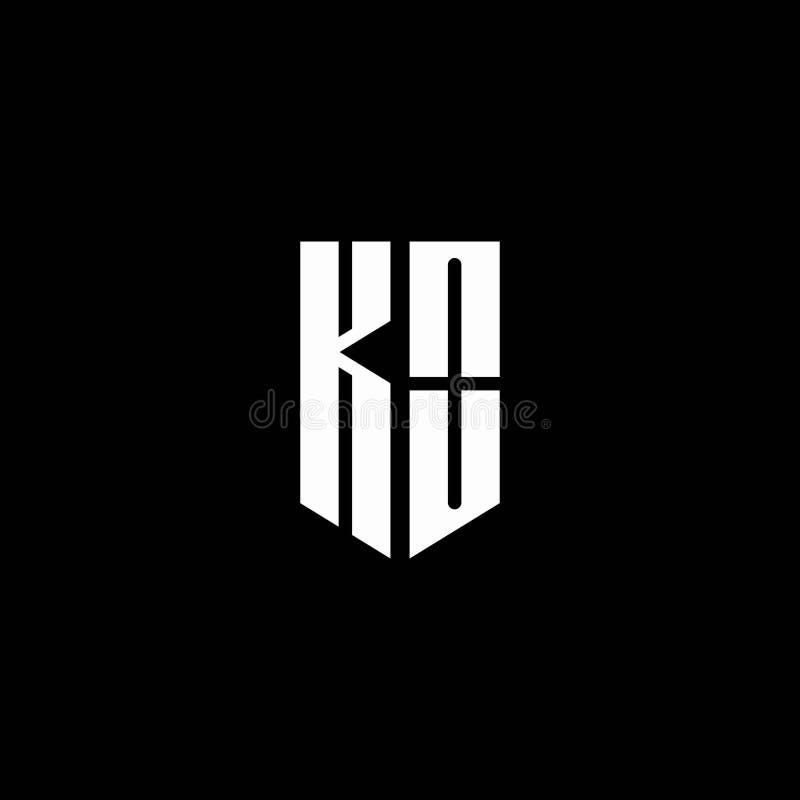 KO Logo Monogram with Emblem Style Isolated on Black Background Stock ...