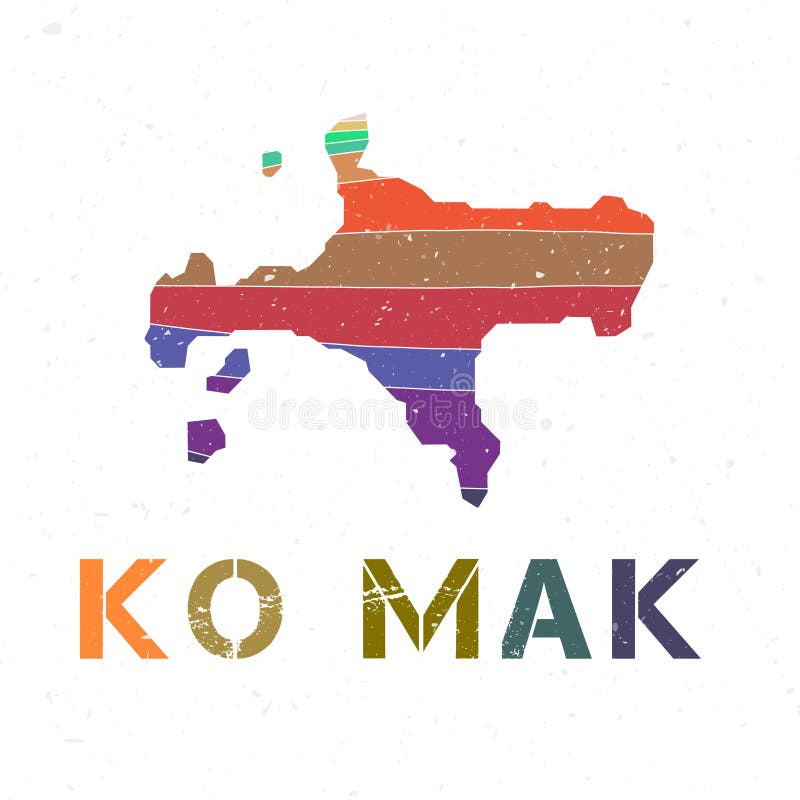 Ko Mak map design. stock vector. Illustration of stamp - 268226191