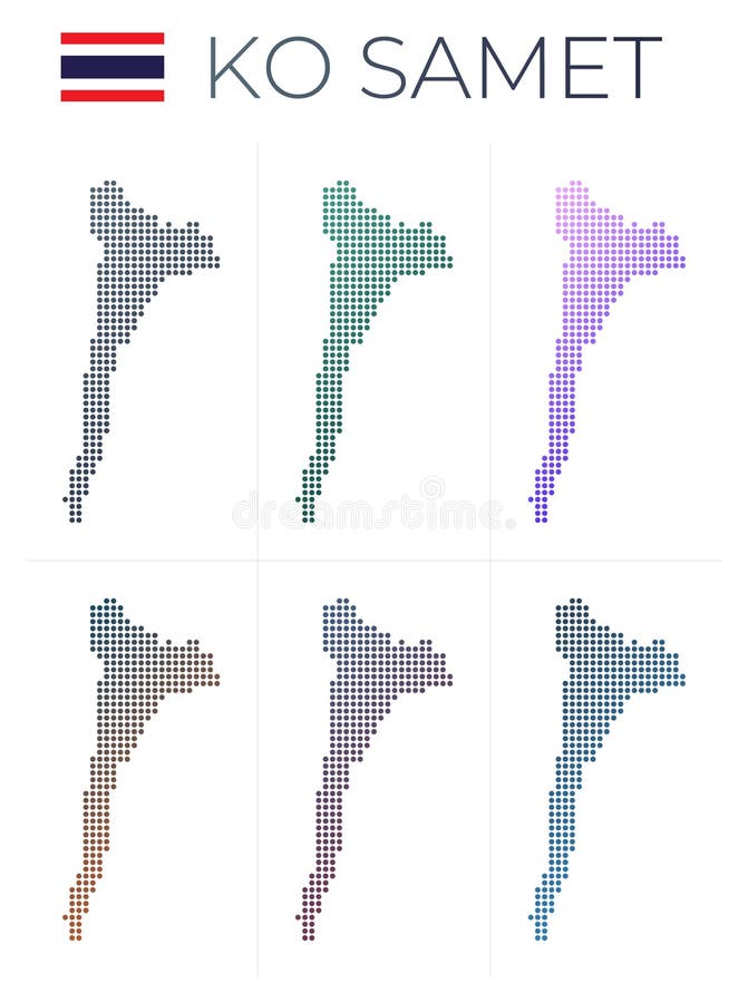 Ko Samet dotted map set. stock vector. Illustration of patriotic ...