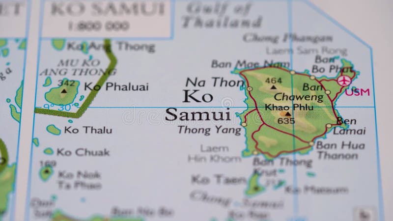 Ko Samui Highlighted on a World Map 4K Stock Footage - Video of globe ...