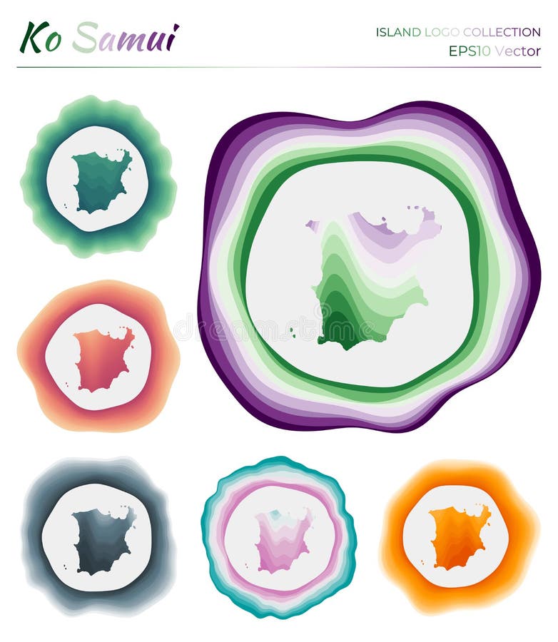 Ko Samui logo collection. stock vector. Illustration of colorful ...