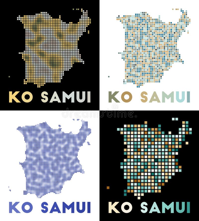 Ko Samui map. stock vector. Illustration of atlas, national - 212335599