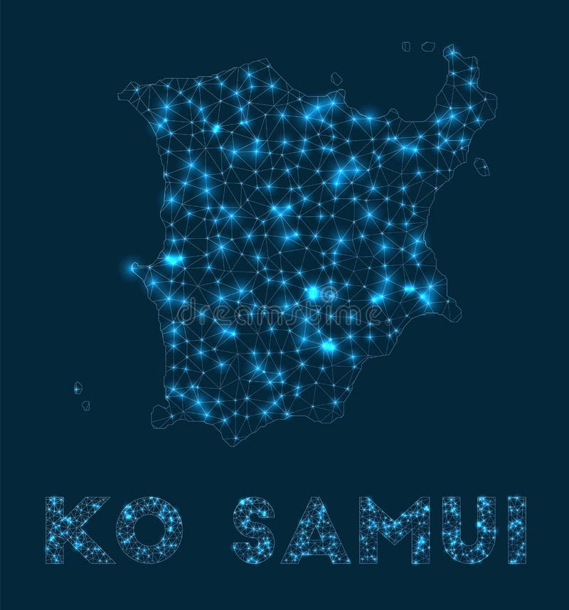 Ko Samui network map. stock vector. Illustration of line - 174847137