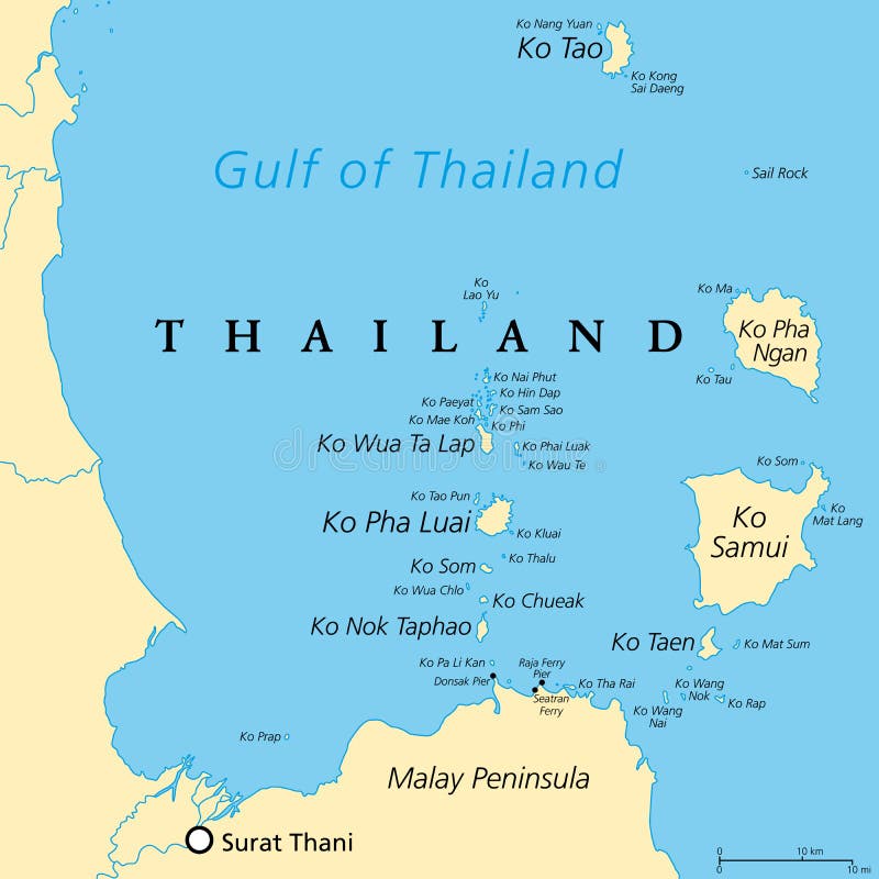 From Ko Samui To Ko Tao, Islands Off the Coast of Thailand, Political ...