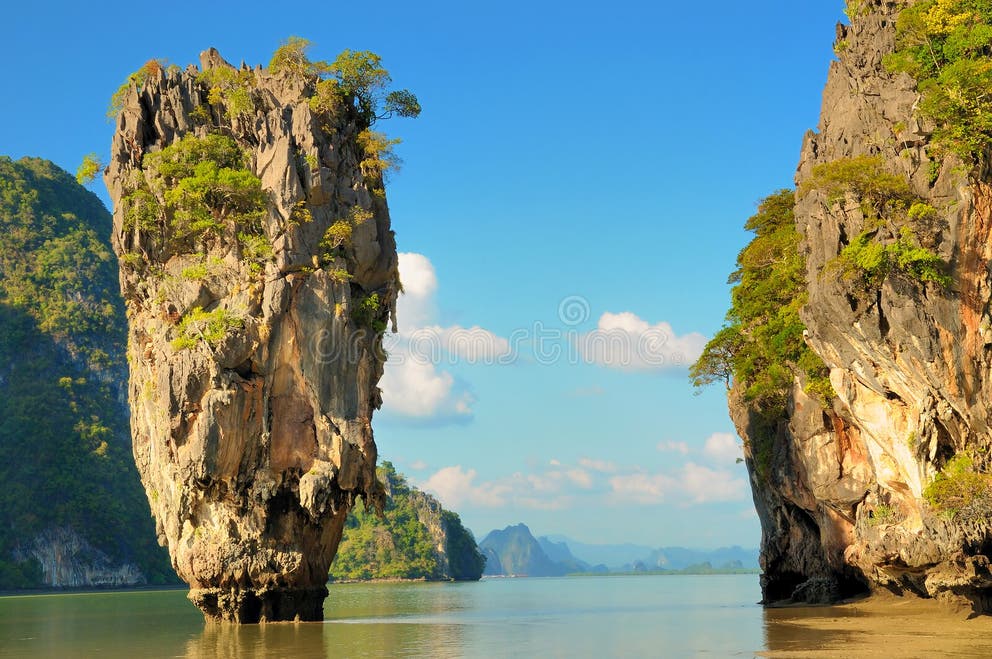 Ko Tapu island stock image. Image of tapu, vertical, green - 13316377