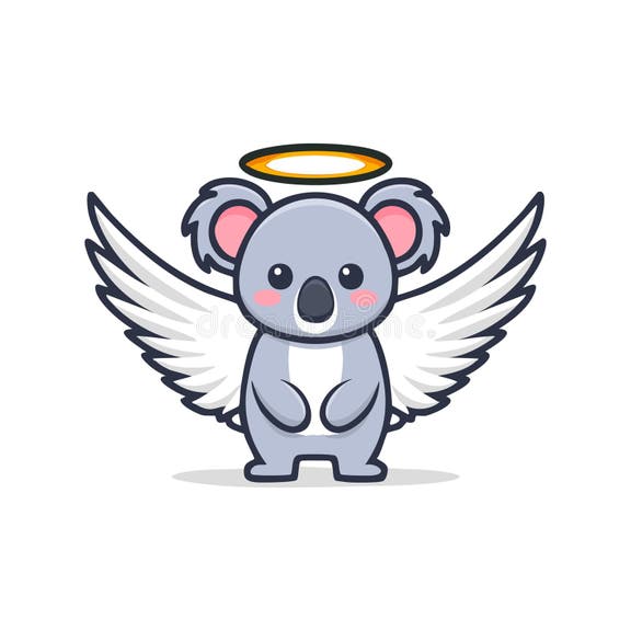 Koala with Angel Wings stock vector. Illustration of design - 361491312