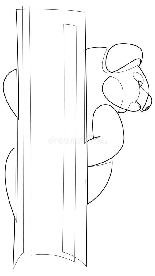 Koala Animal One Line Drawing. Koala Minimalist Silhouette Design ...