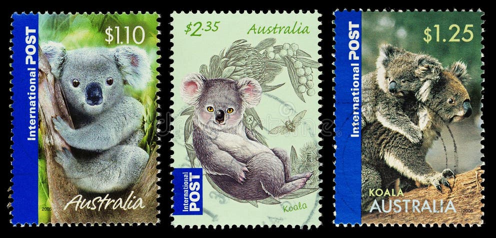 Koala-Bärn-Briefmarken redaktionelles bild. Bild von stempel - 30329675