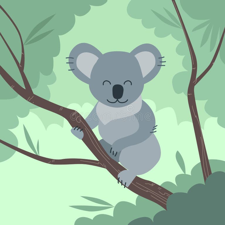 Koala Tree Drawing Stock Illustrations – 3,687 Koala Tree Drawing Stock ...