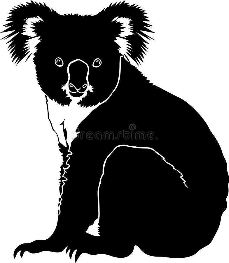 Koala Bear Silhouette Vector Stock Vector - Illustration of vector ...