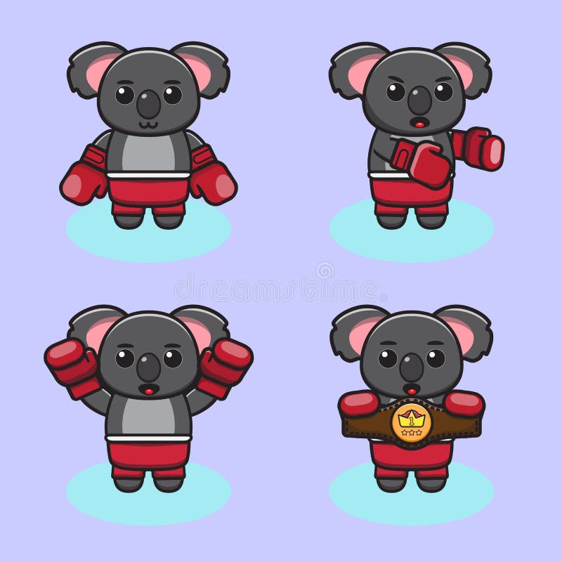 Cute Koala Boxing Cartoon Stock Illustrations – 13 Cute Koala Boxing ...