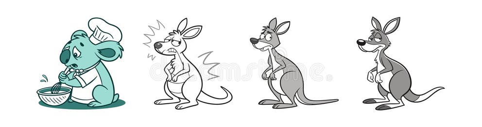 Koala Chef, Kangaroo Evolution Cartoon Illustration Stock Vector ...