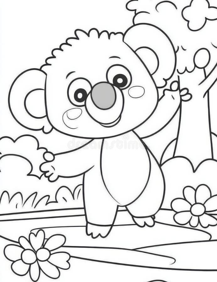 Koala Coloring Page, Suitable for Printing on 8.5x11 Inch Paper Stock ...
