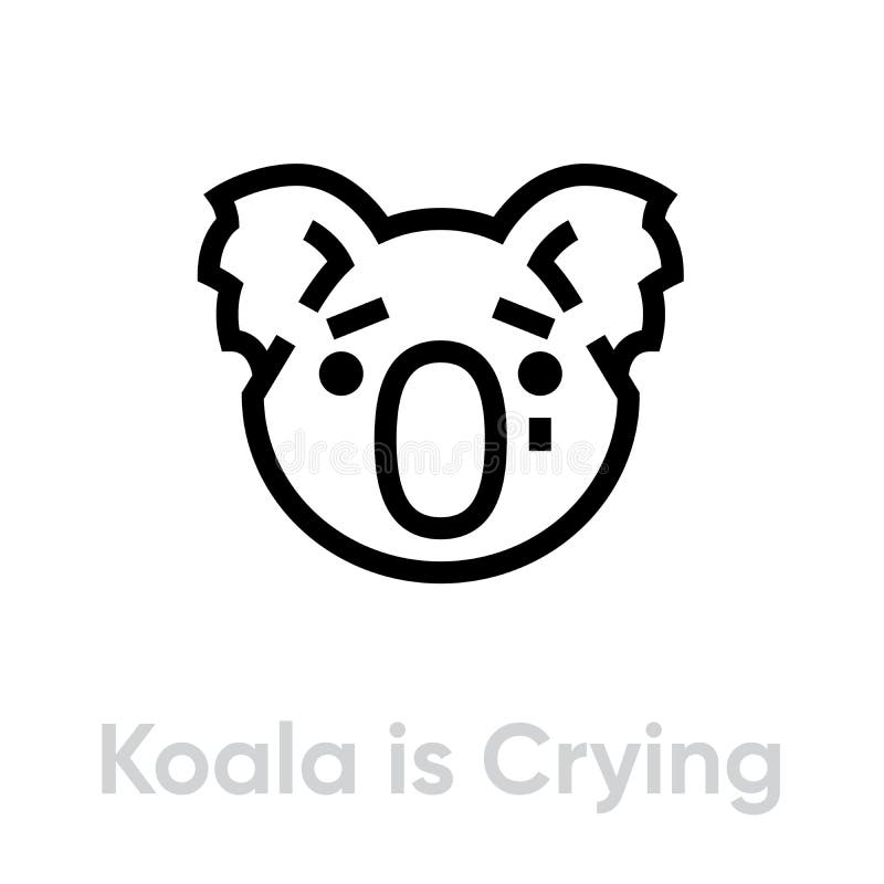 Sad Koala with Tear Vector Illustration Stock Vector - Illustration of ...