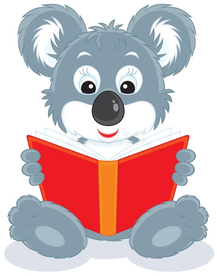 Brown Bear Cub Reading a Book Stock Vector - Illustration of little ...