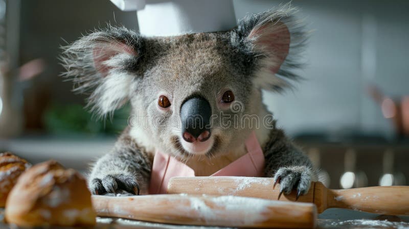 Koala Dressed Chef Baking Kitchen Stock Photos - Free & Royalty-Free ...