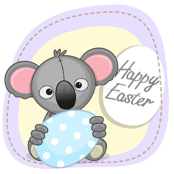 Koala with egg stock vector. Illustration of eggs, pink - 50985570