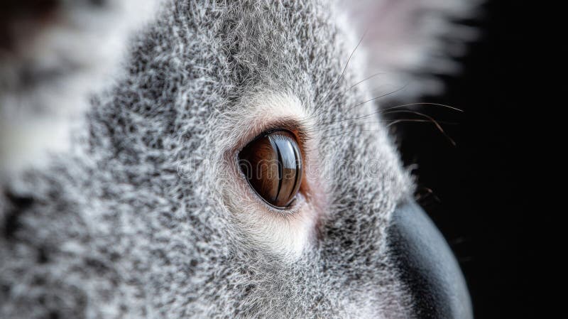 Koala Eye Close Up Showing Fur Texture and Color Stock Image - Image of ...