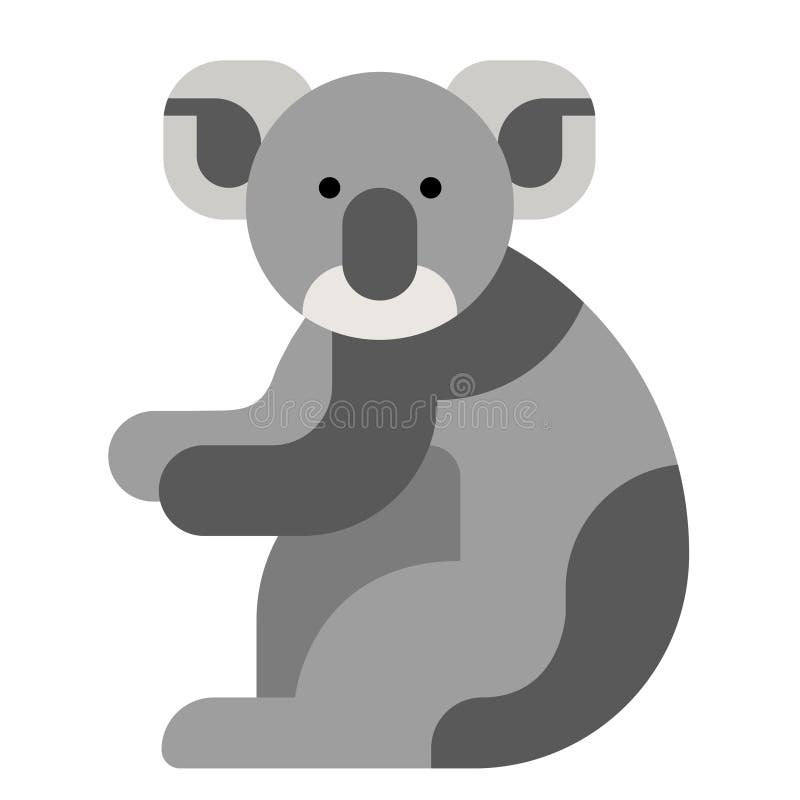 Koala Flat Design Cartoon Vector Wild Animals Tree Branch Forest Stock ...