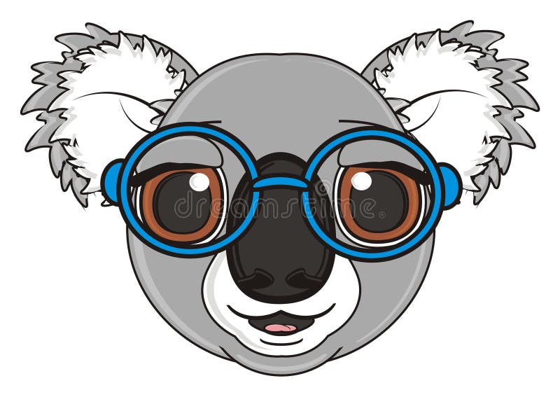 Koala in glasses stock illustration. Illustration of bear - 169081105