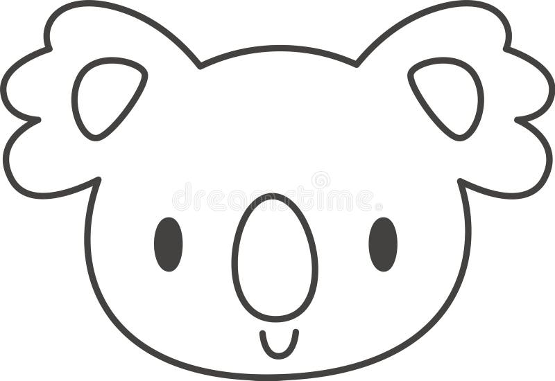 Koala Head Outline stock vector. Illustration of head - 321740850