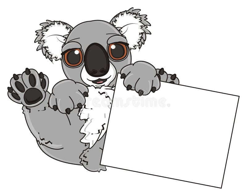 Koala with sign stock vector. Illustration of announcement - 16062291