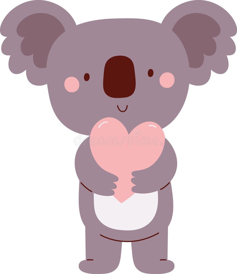 Koala Holding Heart Stock Illustrations – 405 Koala Holding Heart Stock ...