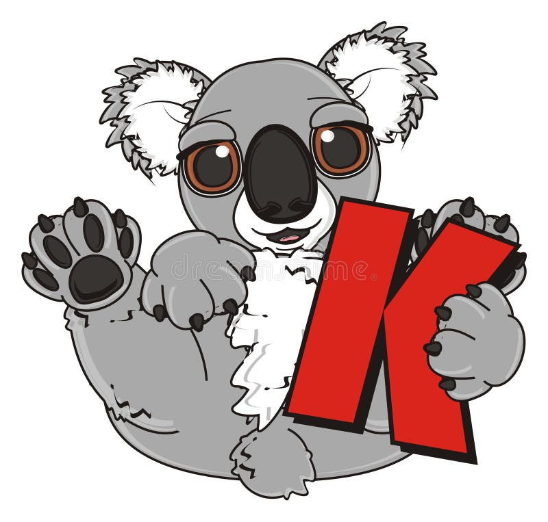 Koala met brief K stock illustratie. Illustration of beeldverhaal ...