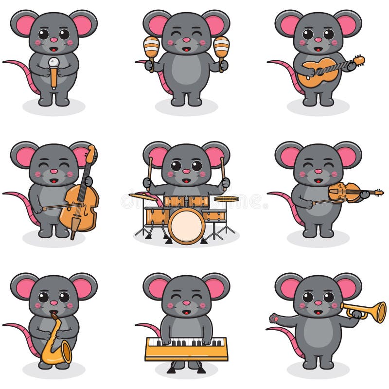 Animals Playing Instruments Stock Illustrations – 279 Animals Playing ...