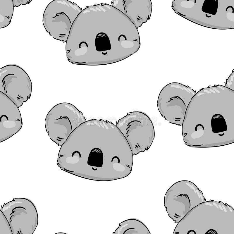 Koala Pattern Seamless. Illustration. Fabric Design. Vector Stock ...