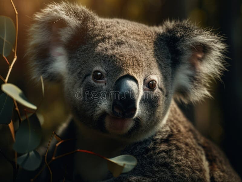 Koala Portrait Created with Generative AI Technology Stock Illustration ...