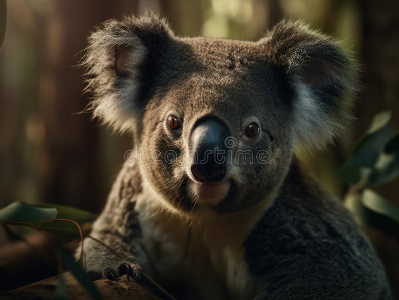 Koala Portrait Created with Generative AI Technology Stock Illustration ...