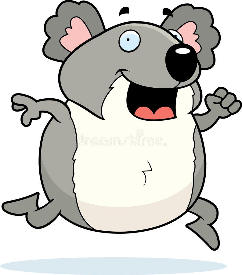 Koala Running stock vector. Illustration of smiling, cartoon - 14942969